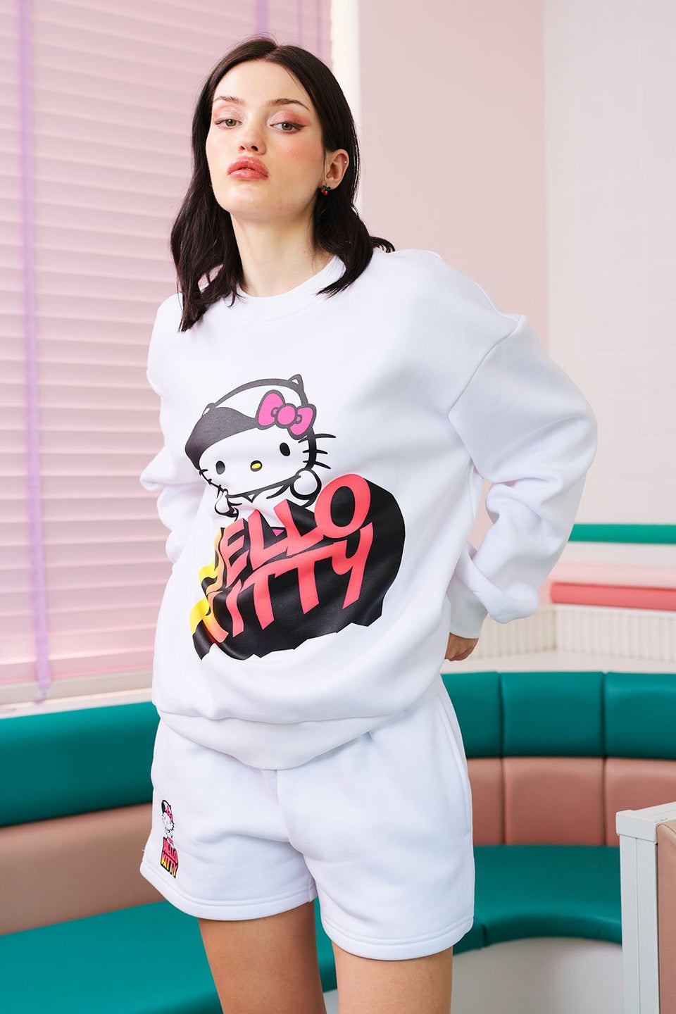 Buy All White Hello Kitty Shorts | BonkersCorner