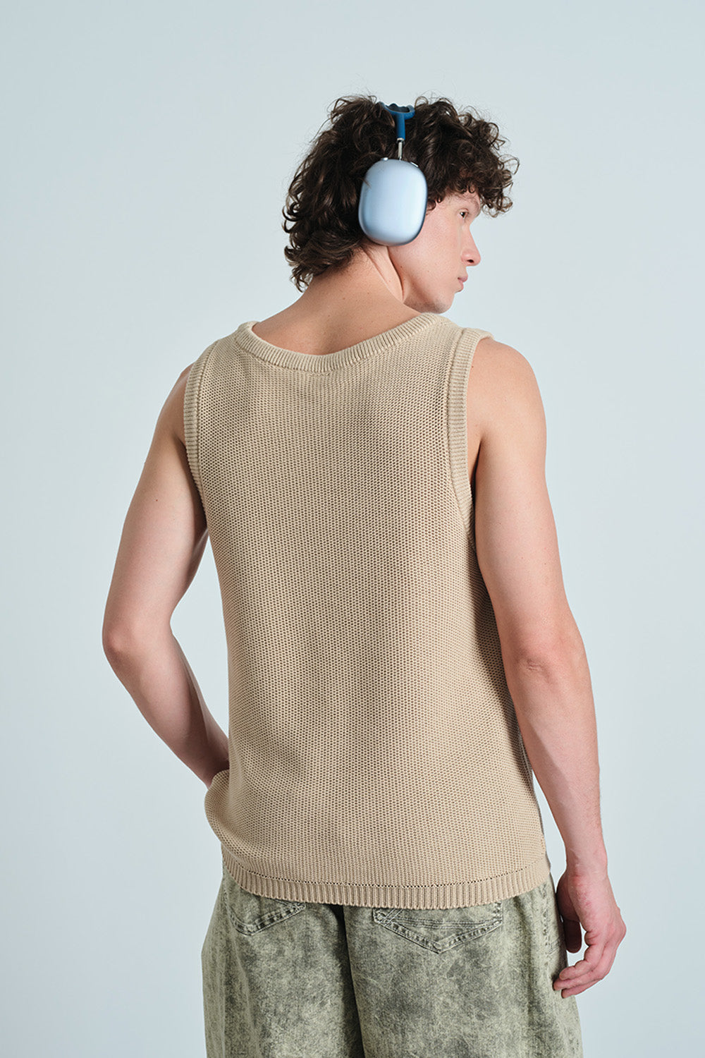 Buy Beige Knit Tank | BonkersCorner