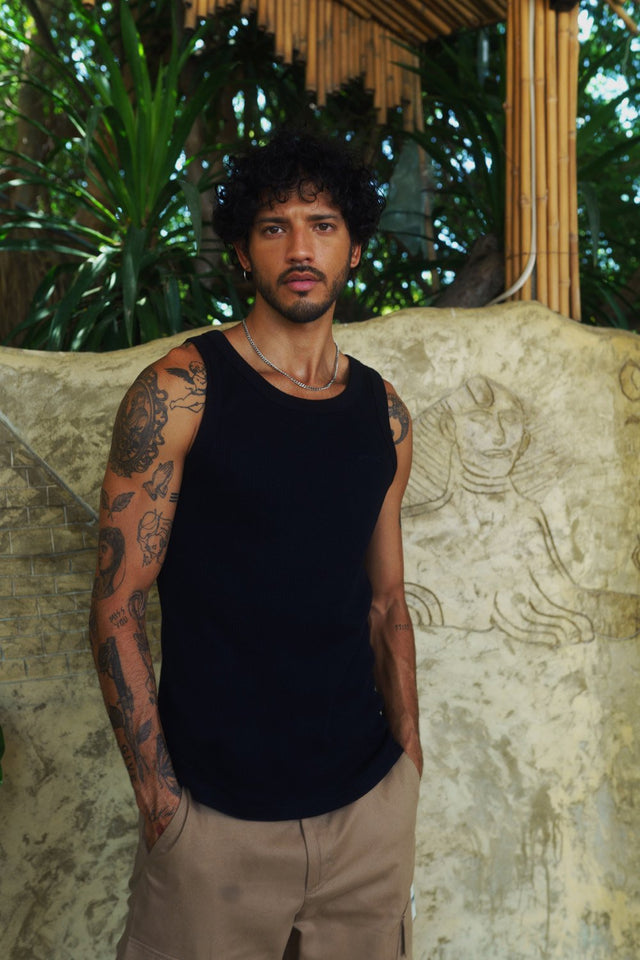 Black Waffle Tank Top | Trendy & Versatile
