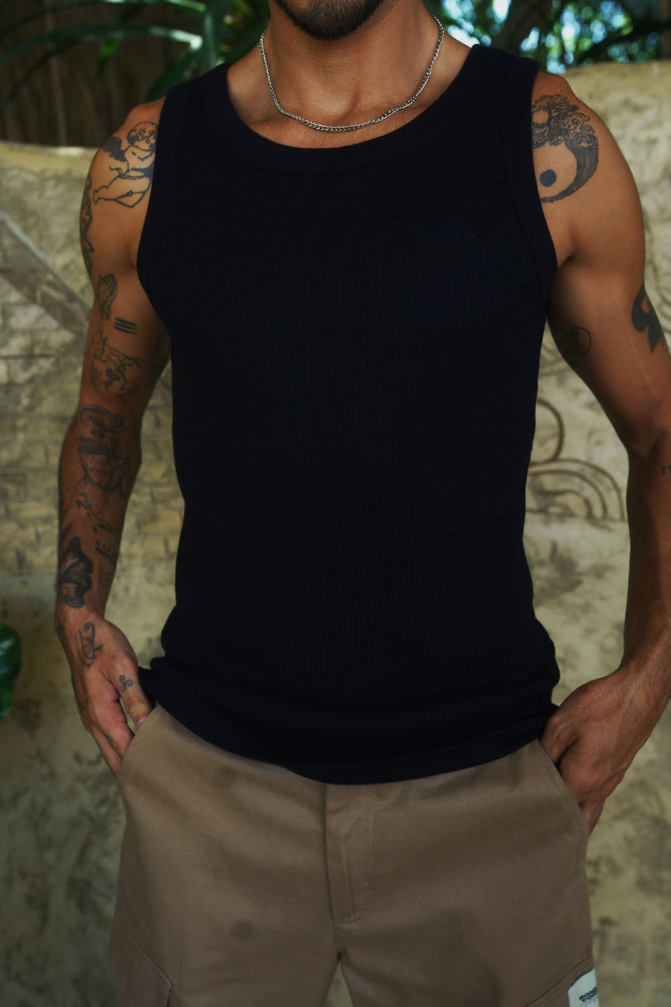 Black Waffle Tank Top | Trendy & Versatile