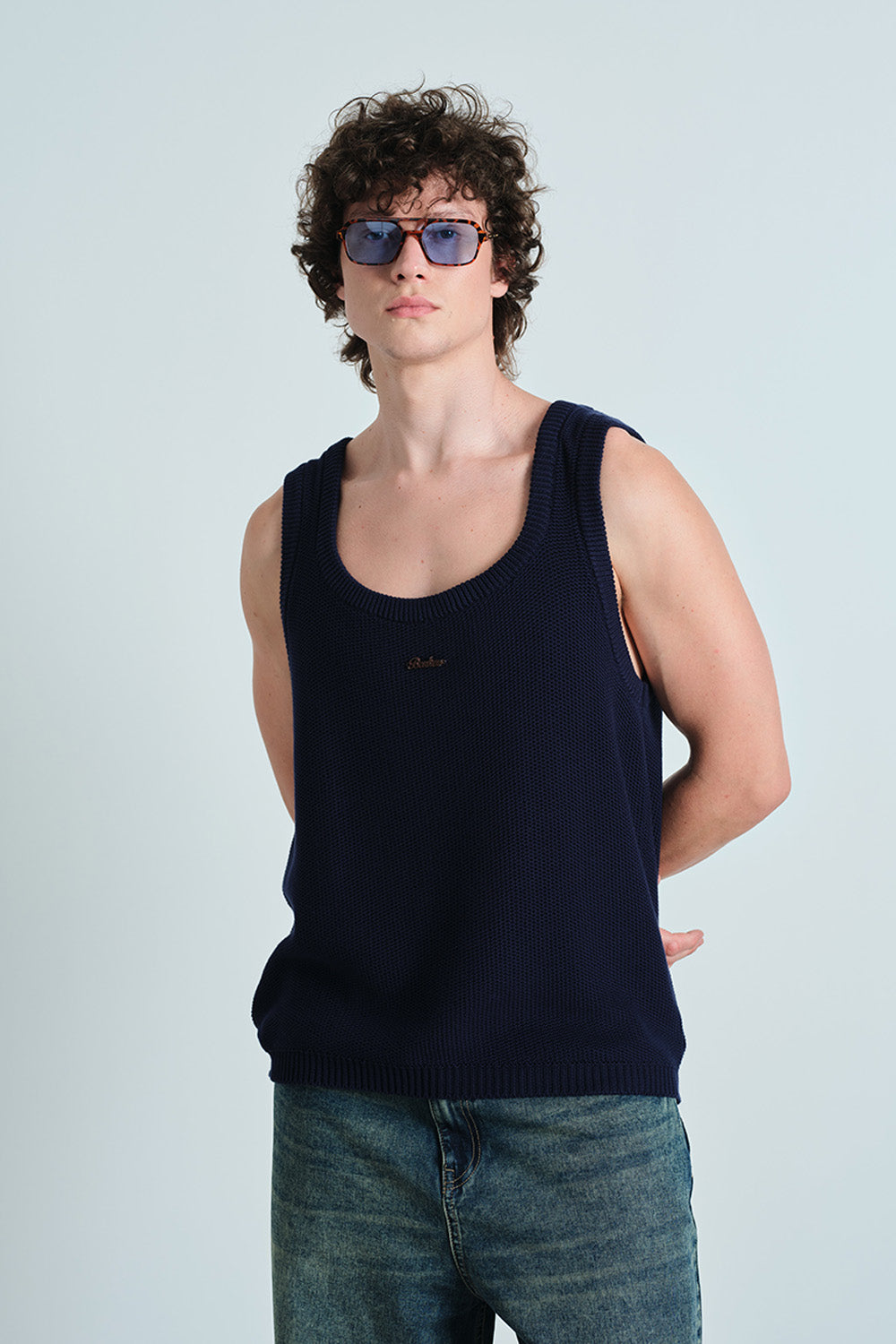 Buy Navy Blue Knit Tank | BonkersCorner