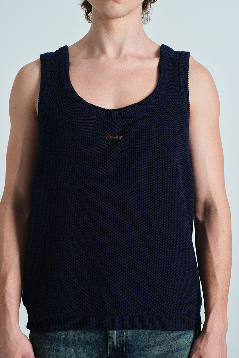 Buy Navy Blue Knit Tank | BonkersCorner