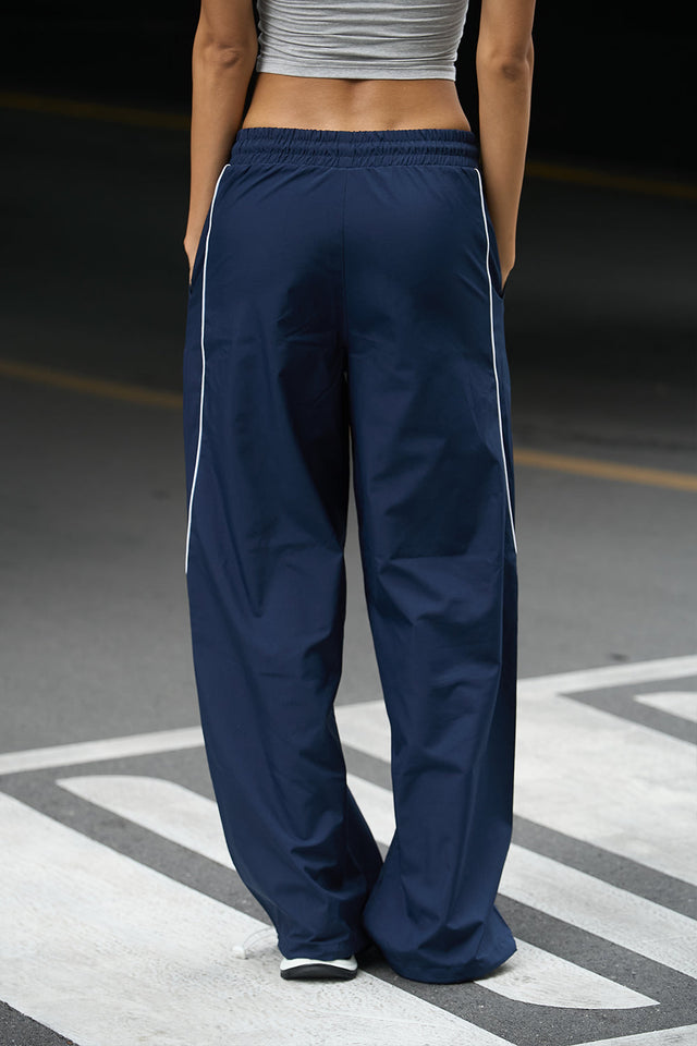 Buy Navy Blue Sporty Deconstructed Loose Pants | BonkersCorner