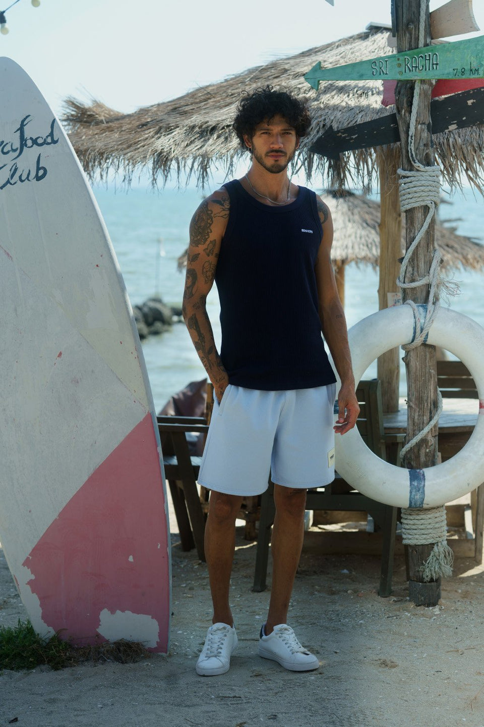 Buy Navy Blue Waffle Tank Top | Bonkers Corner