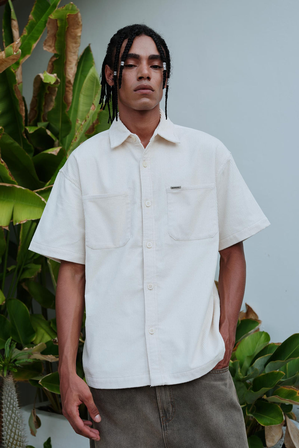 Off White Corduroy Shirt - Stylish Design | Bonkers Corner