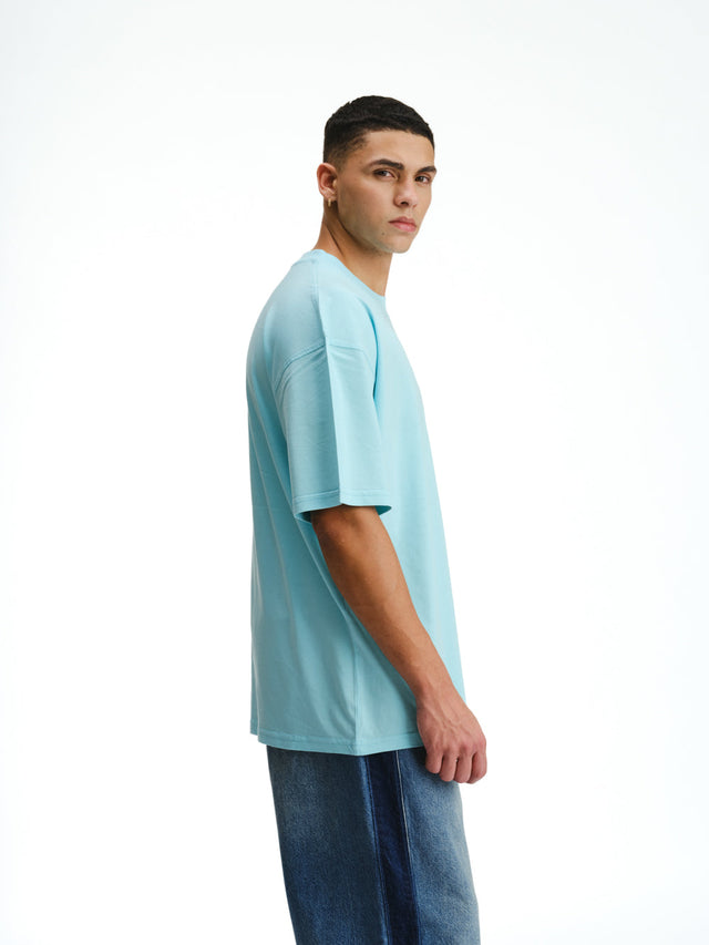 Buy Solid Aqua Soft Jersey Oversized T-shirt | BonkersCorner